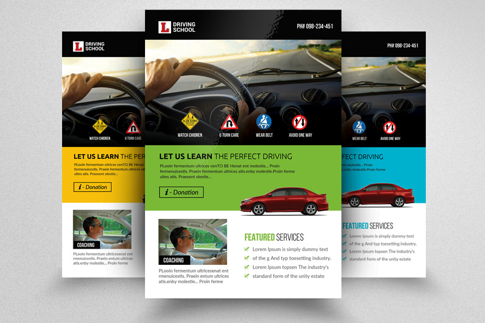 Driving School Flyer Template, a Flyer Template by Design Up