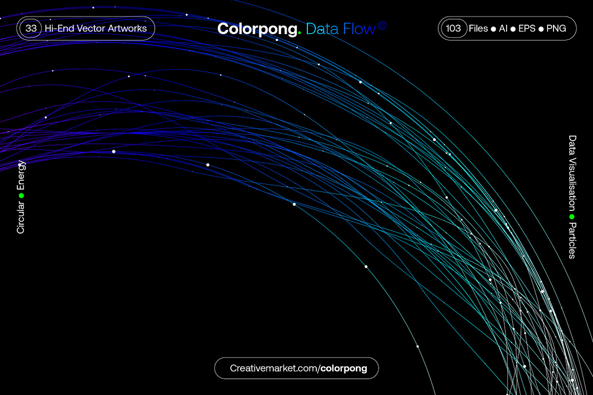 Data Flow - Vector Bundle, a Technology Illustration by Colorpong