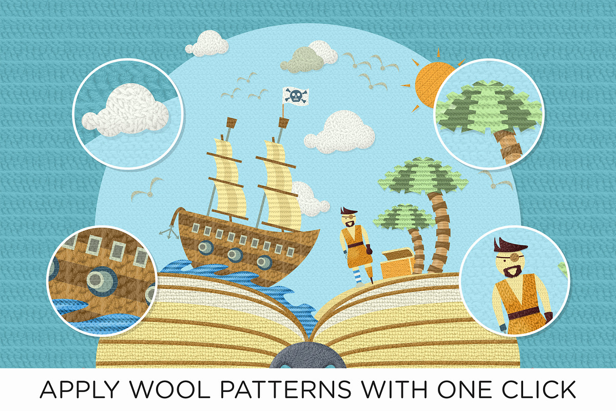 Woolly Design Kit - 65 Textures, a Brushes & More by Creativenauts