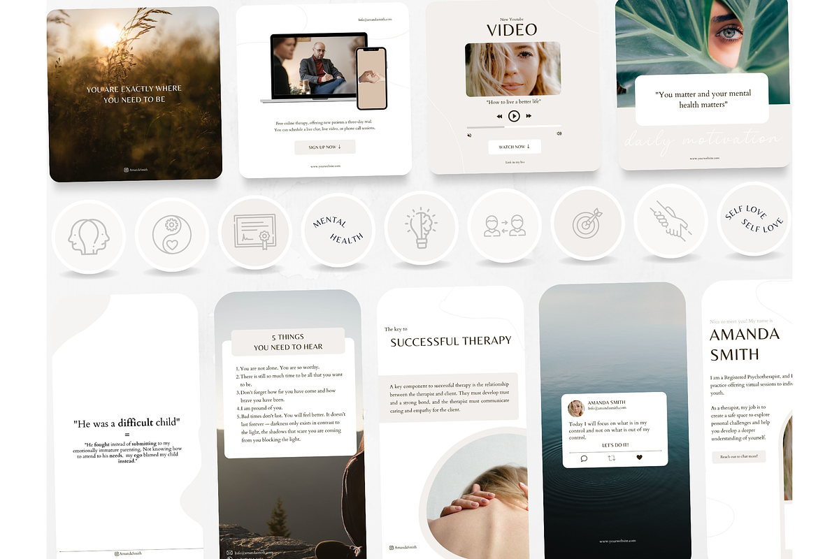 200 Psychologist Social Media BUNDLE, a Social Media Template by ...