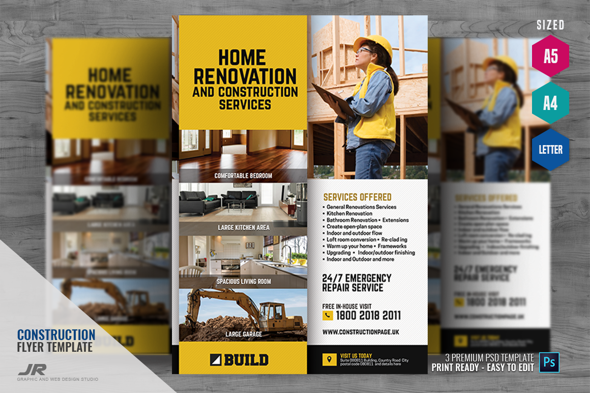 Construction and Building Flyer | Flyer Templates ~ Creative Market