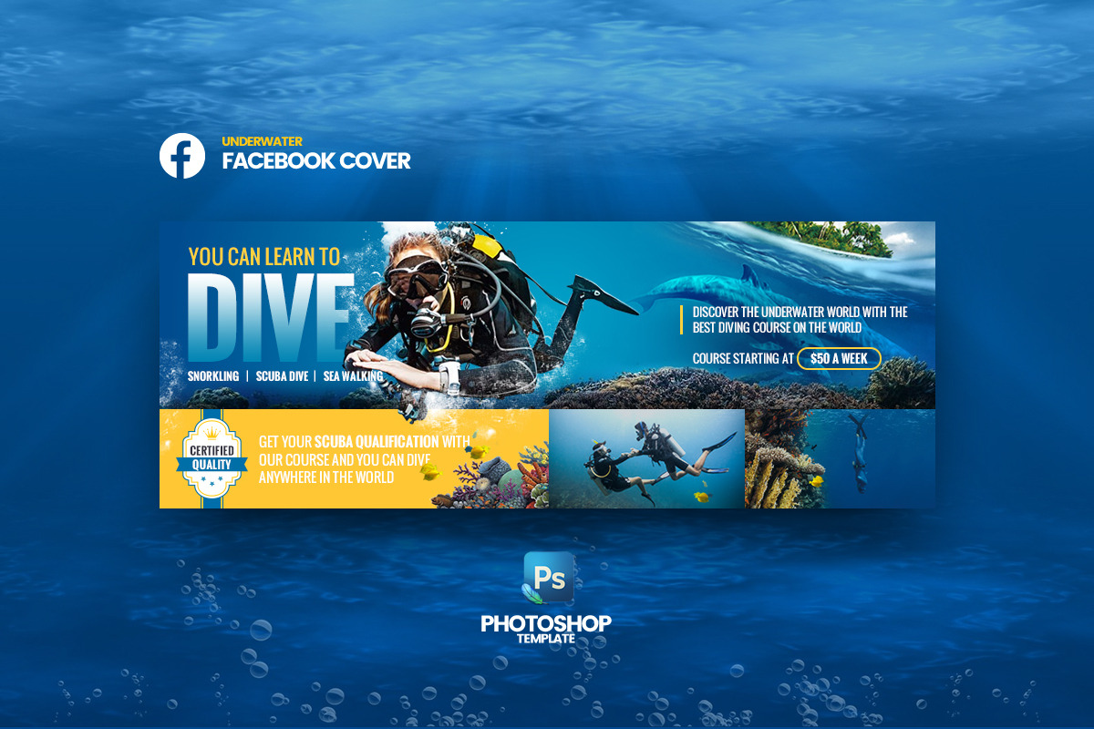 Under Water FB Cover Template, a Social Media Template by Youwes Template