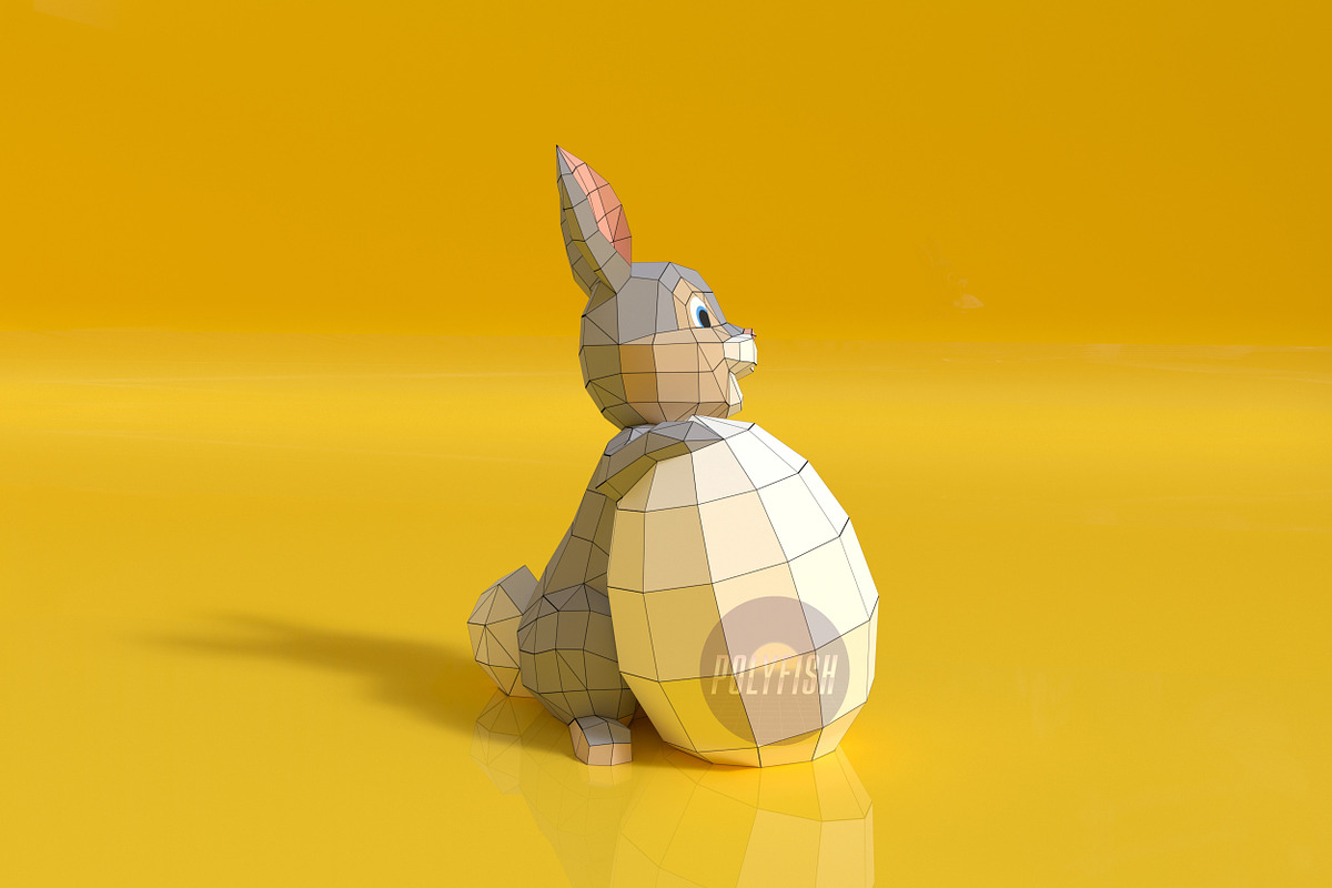 Easter Bunny 3D model template, a Graphic by PolyFish | Creative Market
