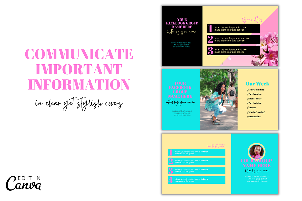 FACEBOOK GROUP COVERS TEMPLATE, a Social Media Template by Jennifer ...