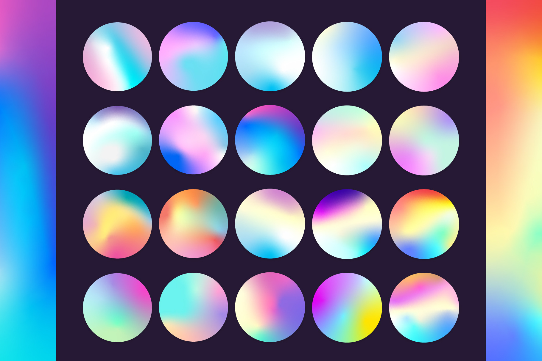 20 Holographic Gradients Set .AI, a Gradient Add-On by P-G-H