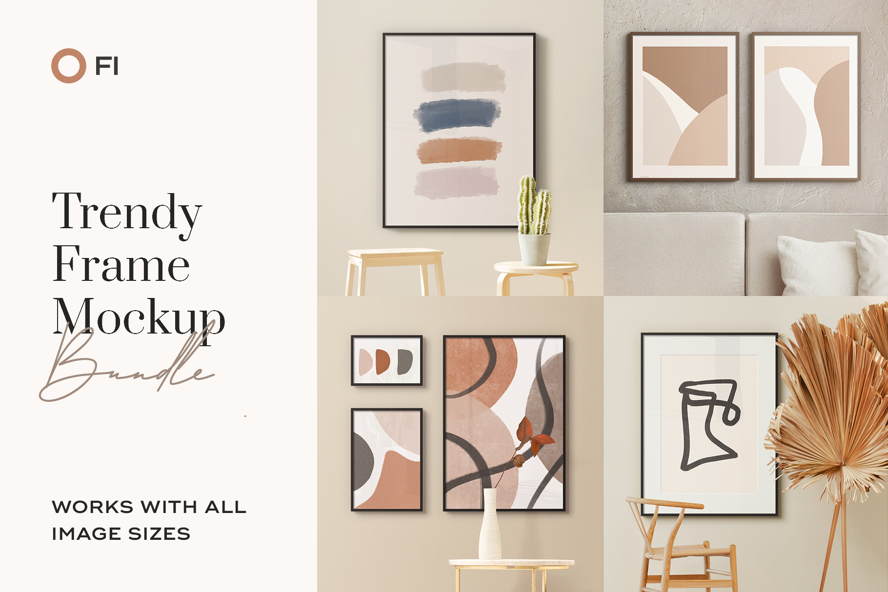 Trendy Frame Mockup Template Bundle, a Product Mockup by FoundImages