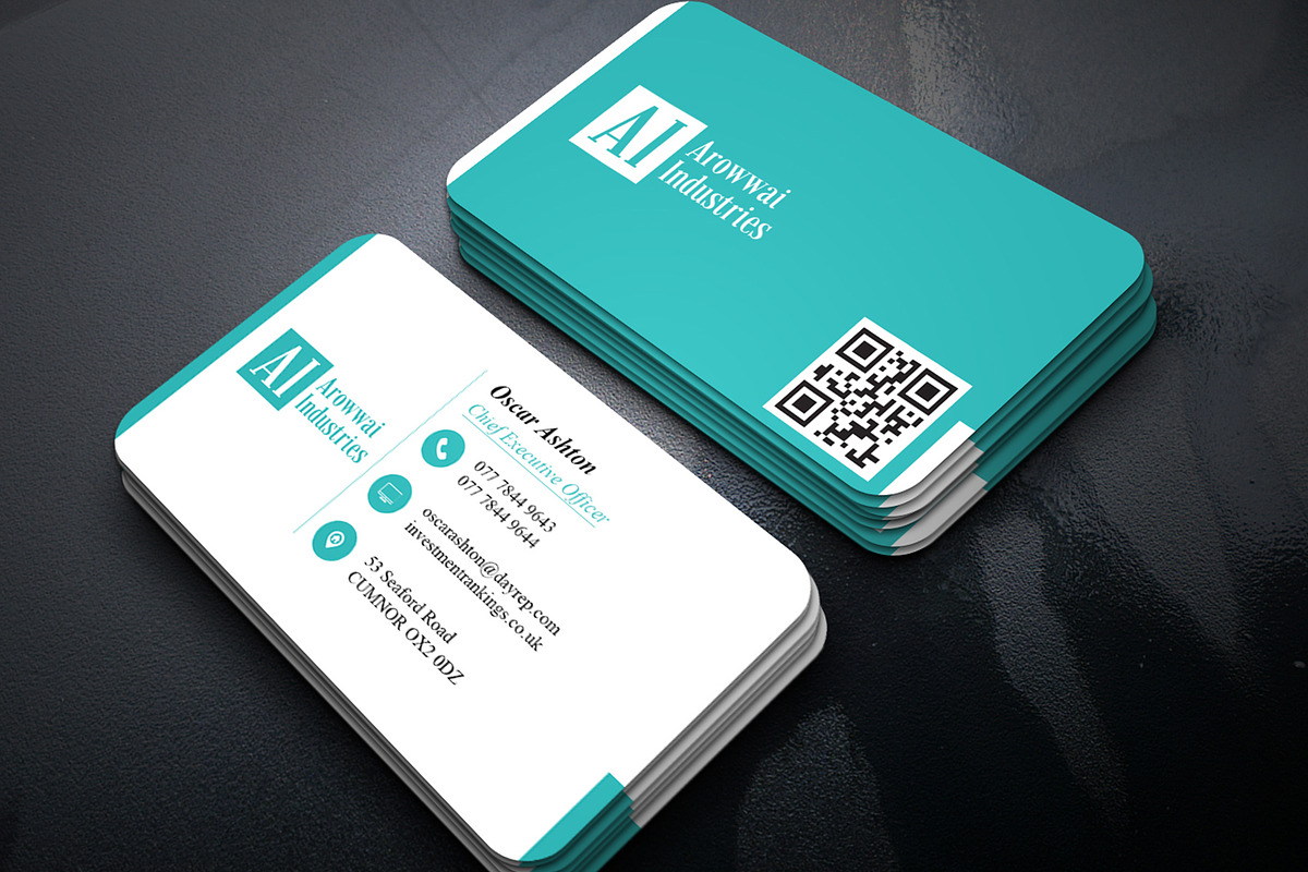 Clean Modern Double-Sided Business Card PSD
