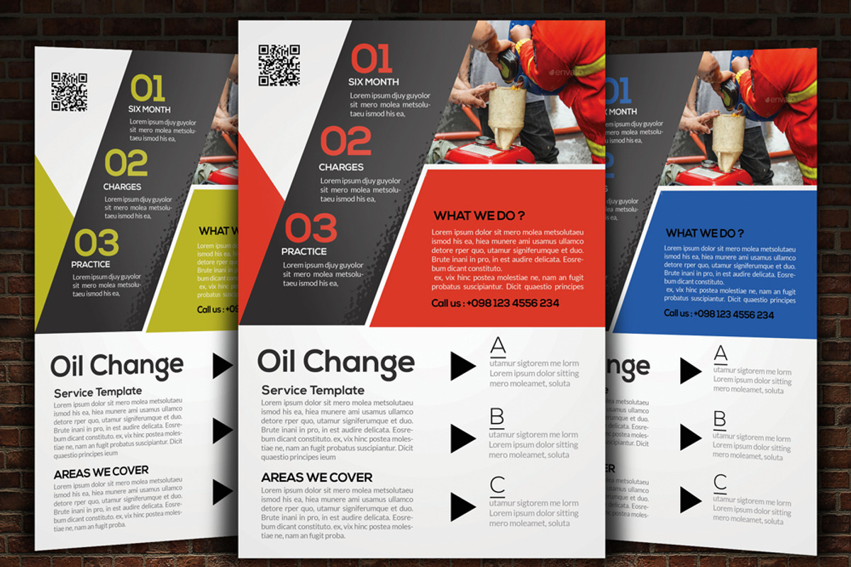 Oil Change Service Flyer, a Flyer Template by Psd Templates