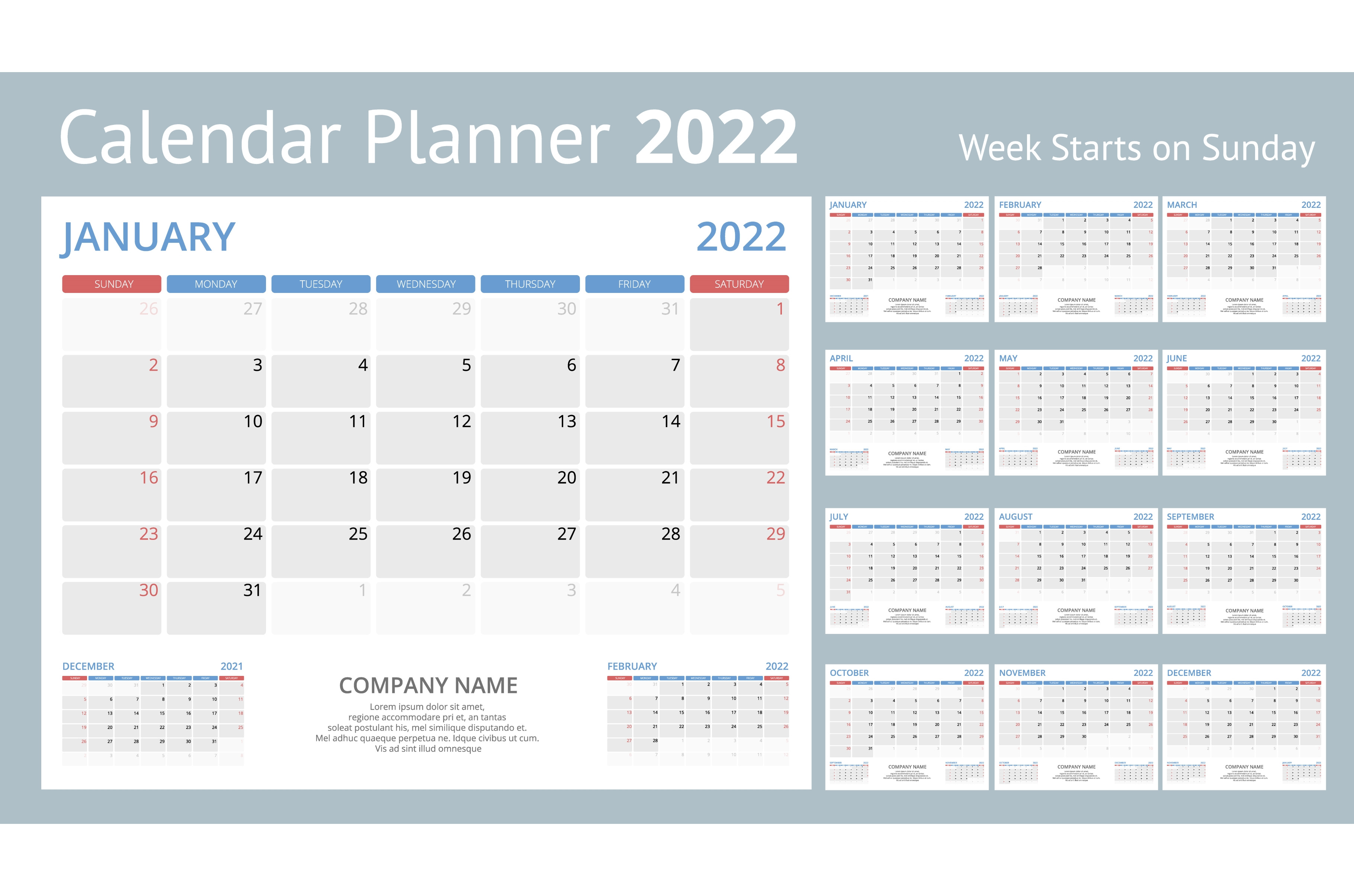 Calendar Planner for 2022. Calendar, a Texture Graphic by Golden Sikorka