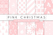 Pink Christmas Digital Papers | Graphic Patterns ~ Creative Market