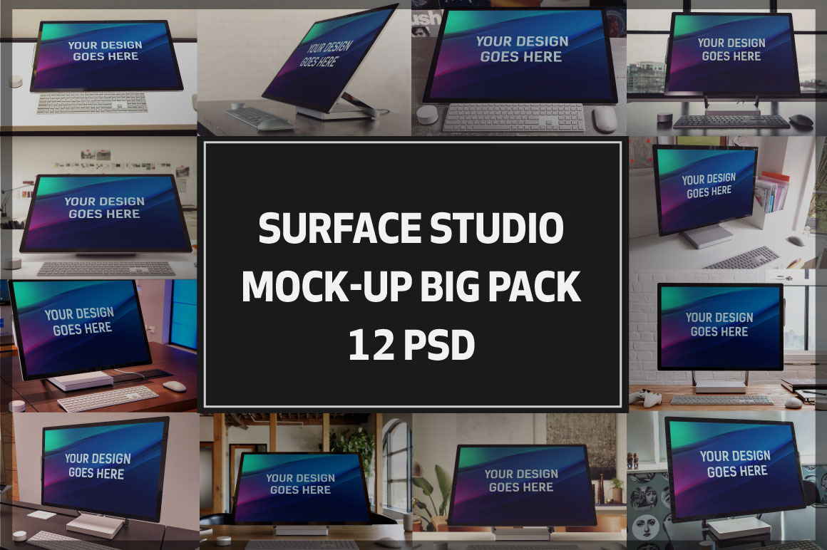 Microsoft Surface Studio Mock-ups, a Books & Magazine Mockup by vraiana