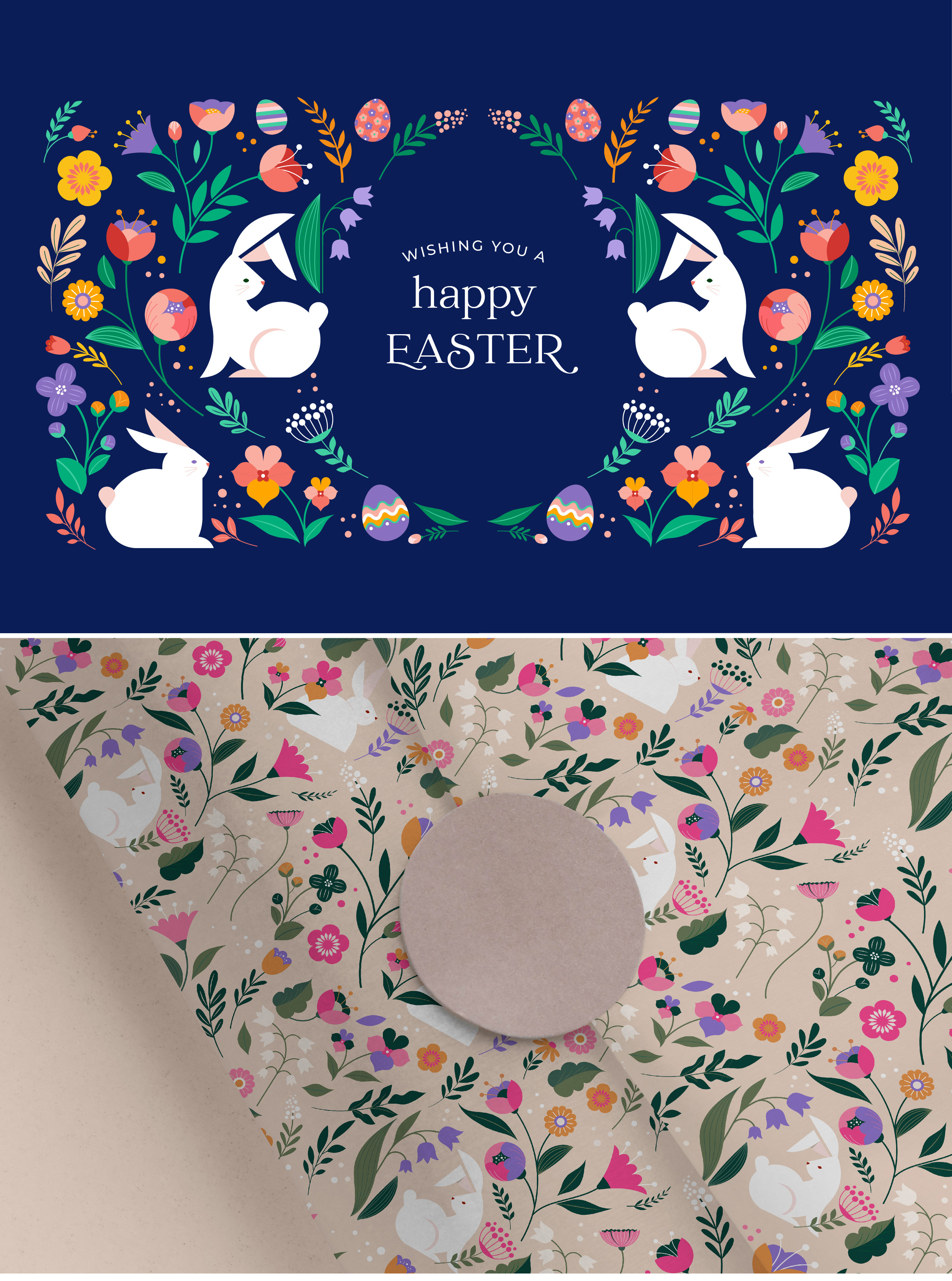 Happy Easter, Spring collection, an Illustration by Marish | Creative ...