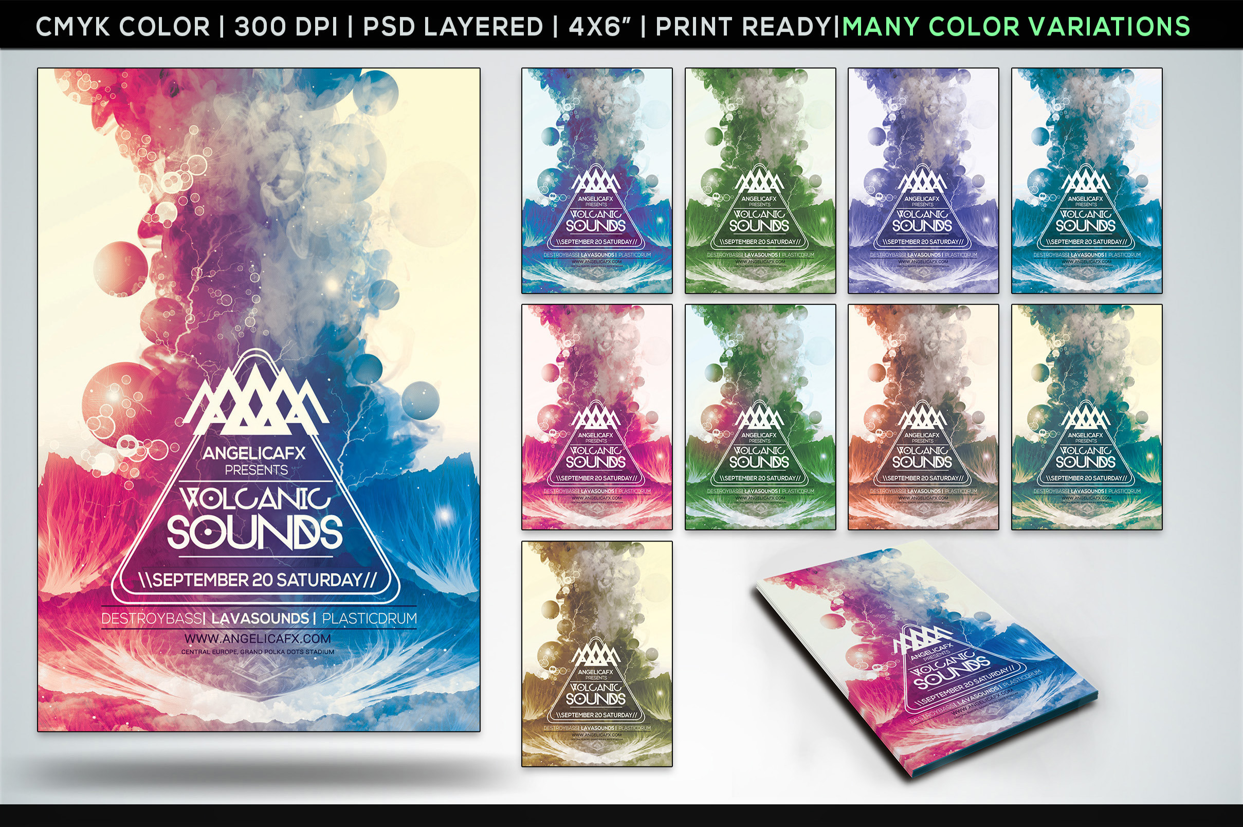 VOLCANIC SOUNDS, a Flyer Template by angelicafx | Creative Market