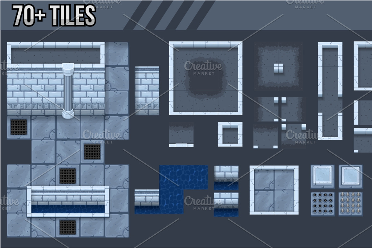 The Castle - Top Down Tileset, a Decorative Illustration by pzUH