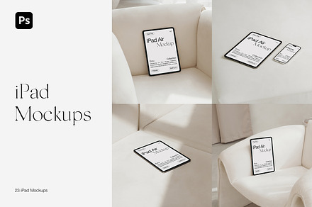 Apple iPad white landscape mockup | iPad Mockups ~ Creative Market