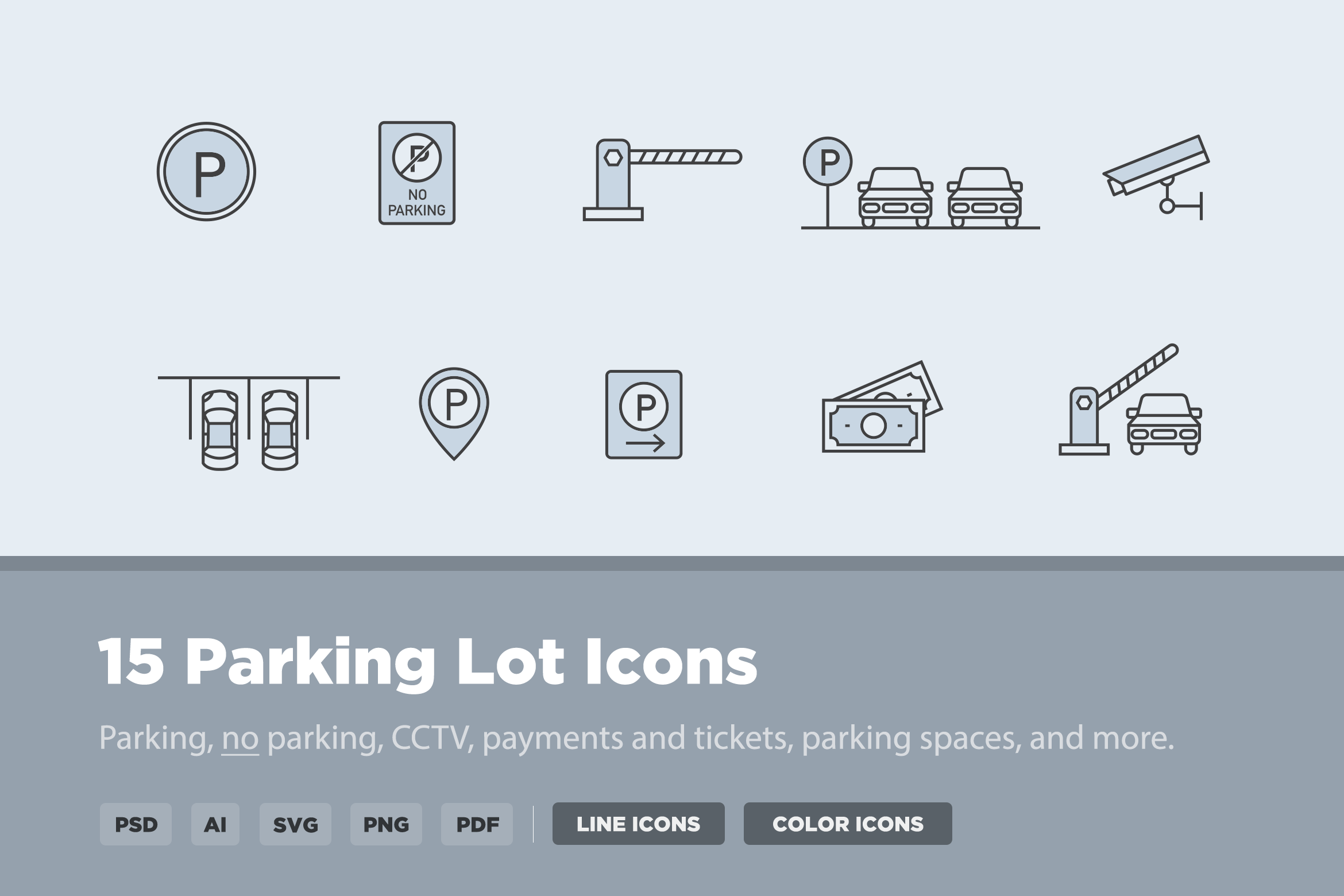 15 Parking Lot Icons, an Icon by Creative VIP