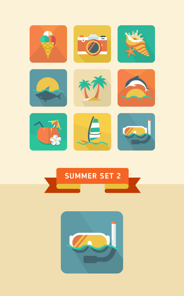 Summer icon set 2 | Icons ~ Creative Market
