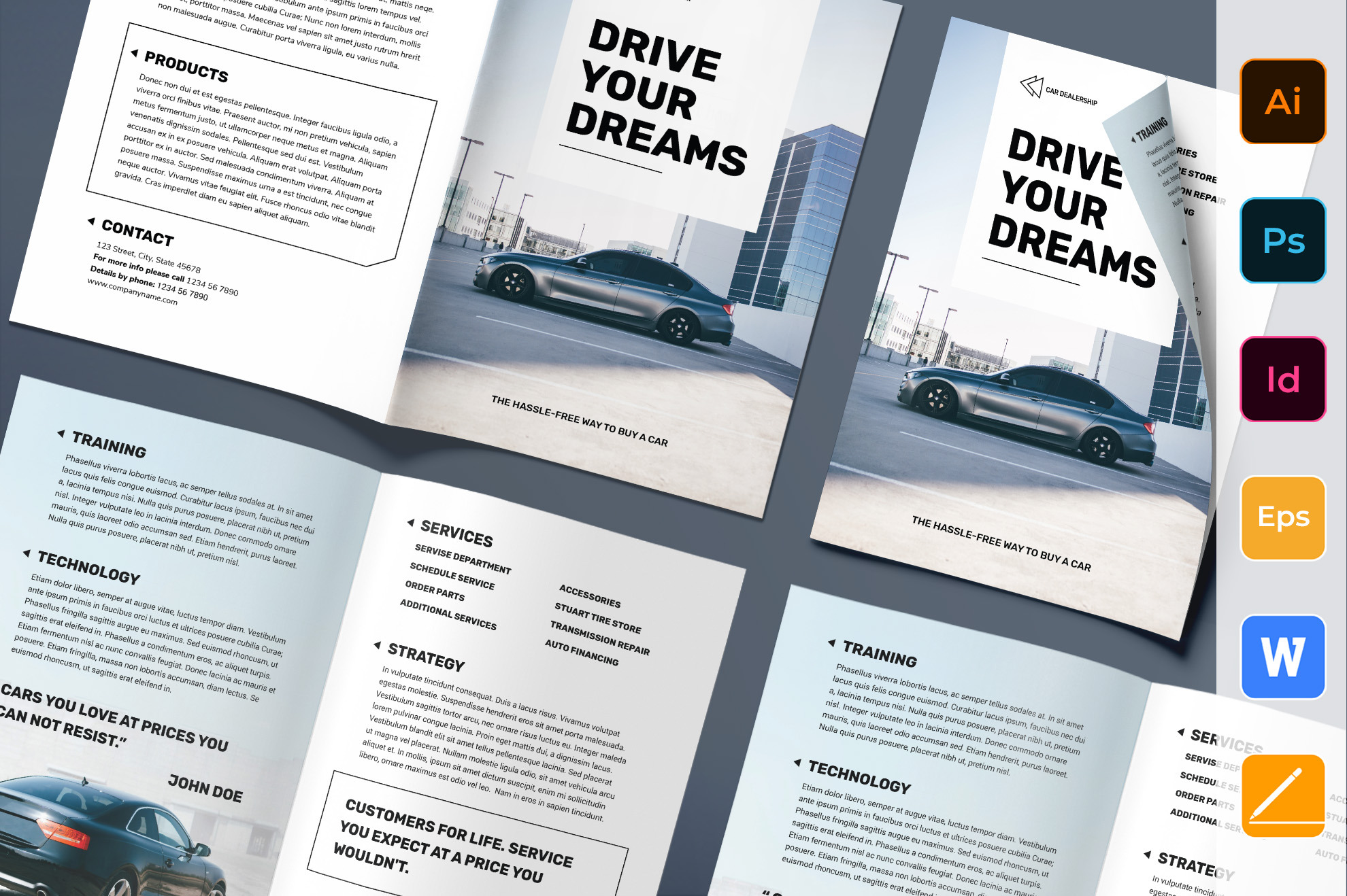 Car Dealership Brochure Bifold, a Brochure Template by TemplatesNow!