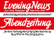 Eveningnews fonts, a Script Font by Wiescher Design