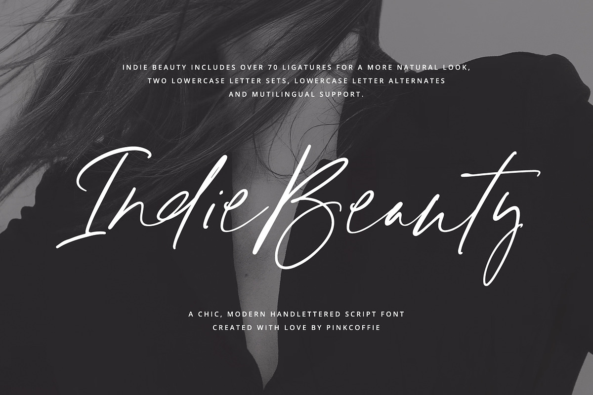 Indie Beauty Chic Handlettered Font, a Script Font by Pink Coffie