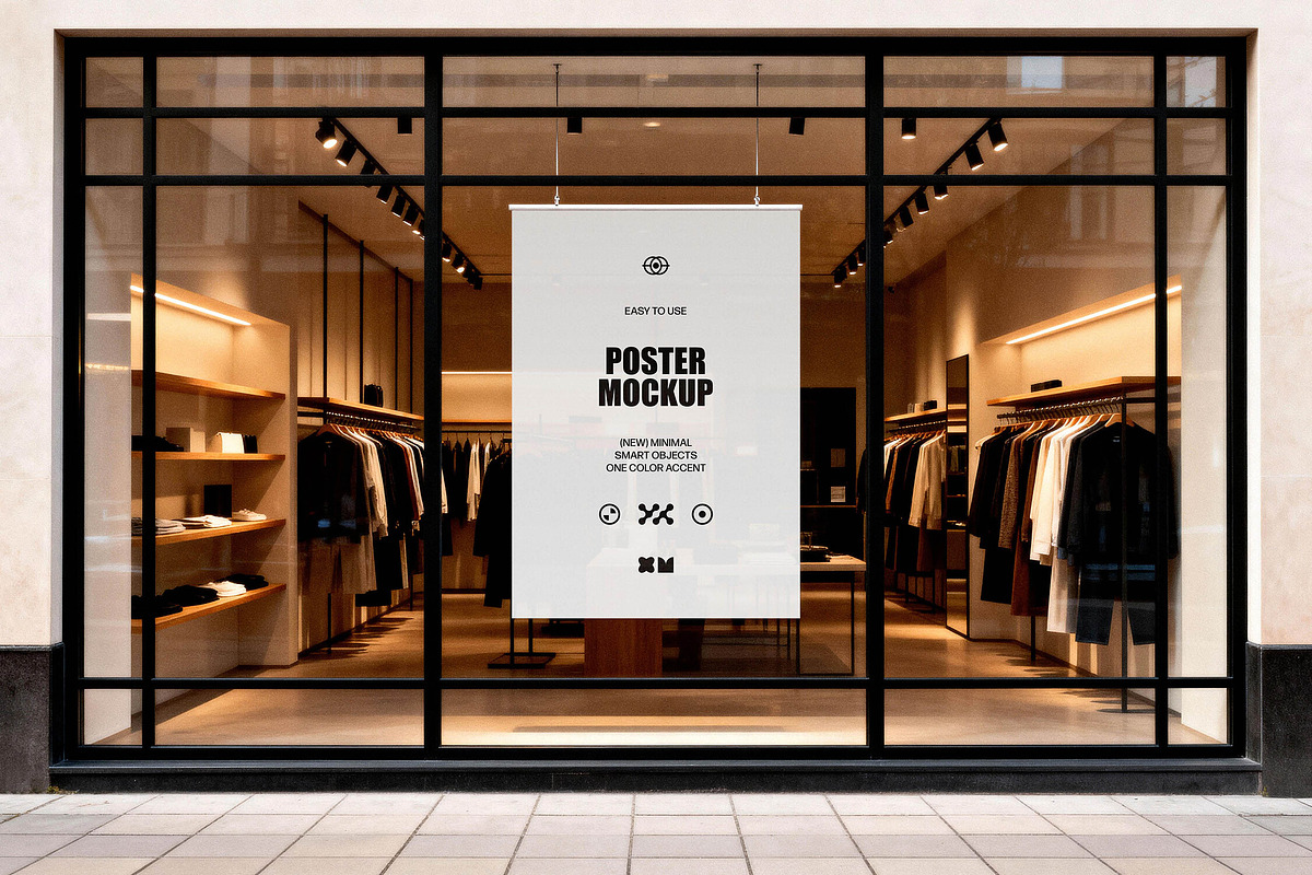 Boutique Window Poster Mockup, an Advertising Mockup by Design Squad