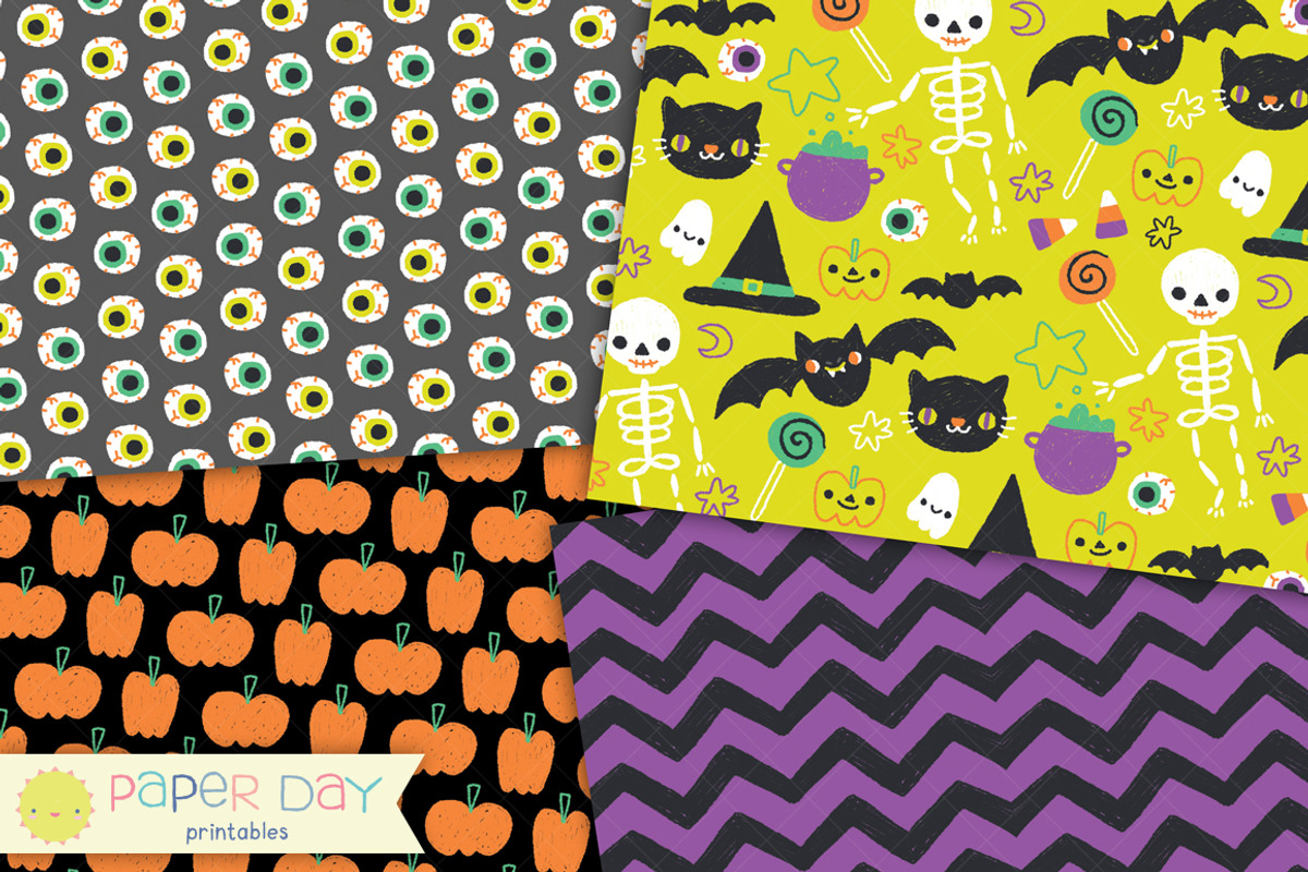 Halloween Digital Paper Pack, a Pattern Graphic by Paper Day Printables