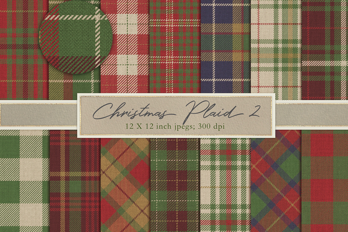 Realistic Christmas Plaid, a Pattern Graphic by Paper Farms