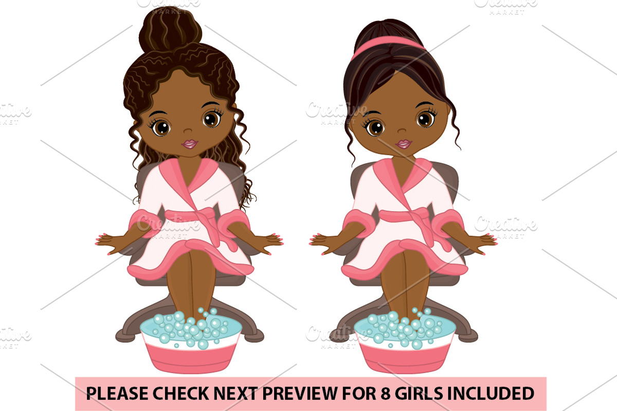 Vector Spa Girl Clipart, an Illustration by TheCreativeMill