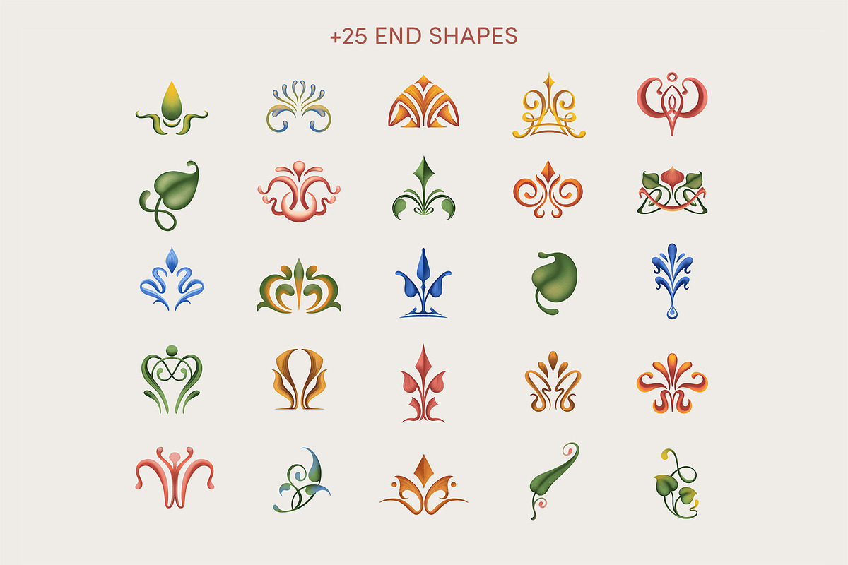 Art Nouveau Elements Set, an Object Graphic by DesignerCandies