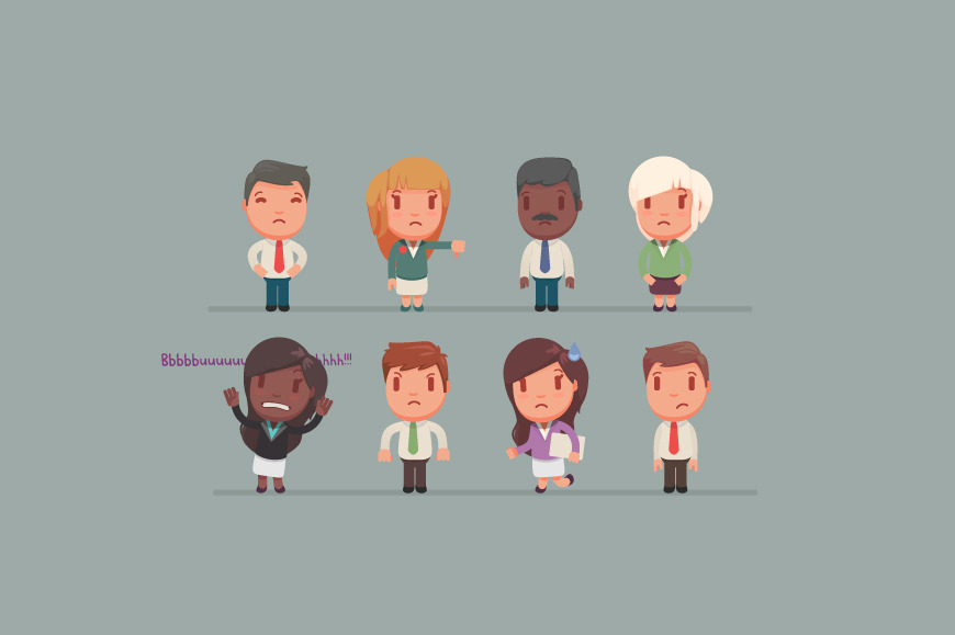 Character set 10: Sad people, a Person Illustration by Beatriz Gascón