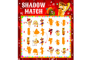Shadow match kids game worksheet, an Education Illustration by Vector ...