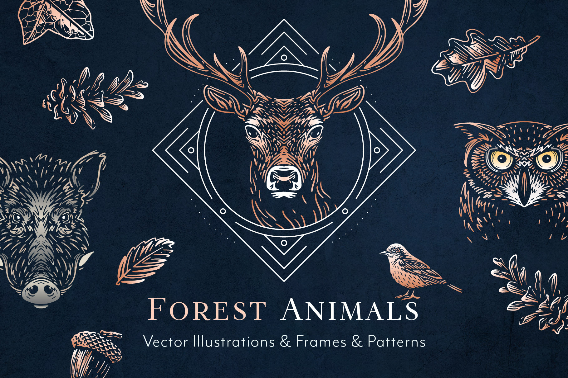 Forest Animals Logo Illustrations, an Animal Illustration by Pencil Twist