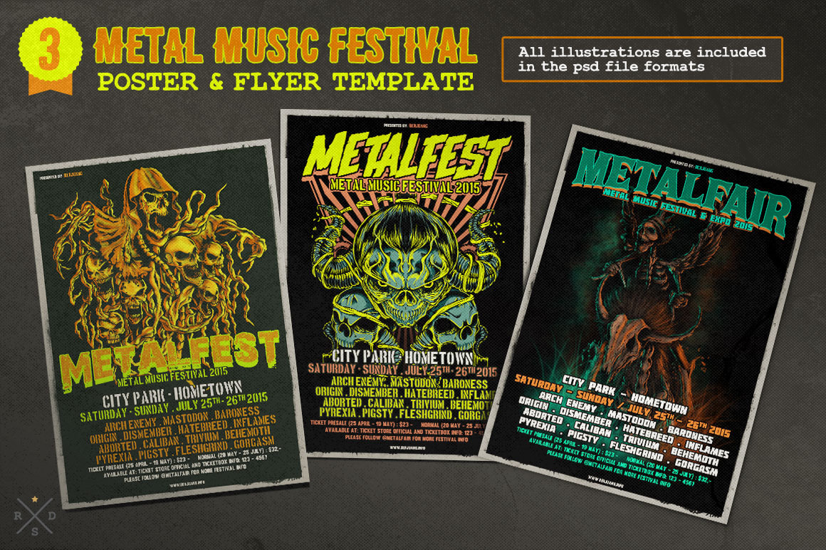Metal Music Festival Poster & Flyer, a Templates & Theme by The Design ...
