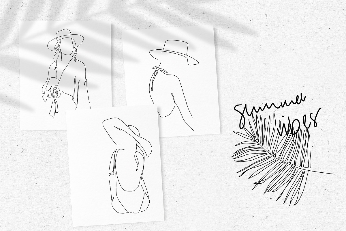 LINE ART SUMMER BUNDLE / png+vector, a Person Illustration by KruthDesign