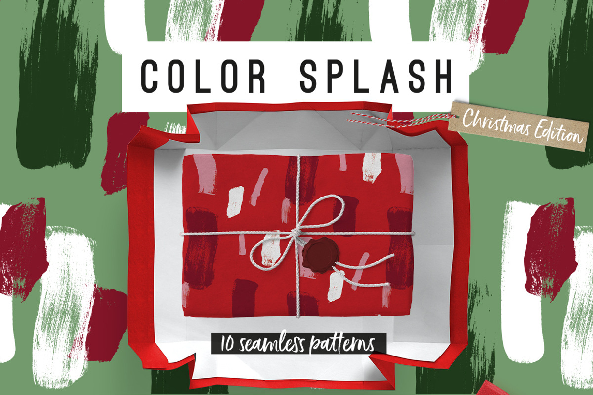Color Splash Patterns - Xmas Edition, a Pattern Graphic by Youandigraphics