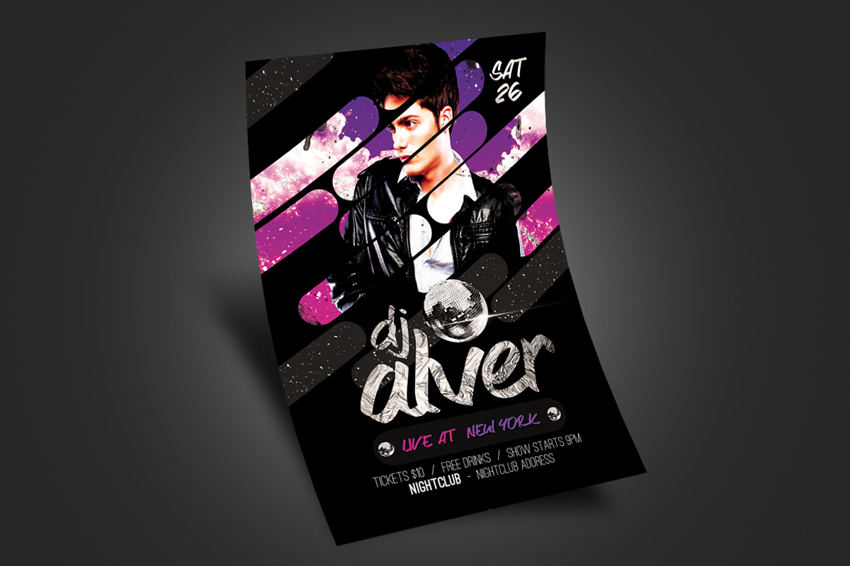 Live DJ Flyer Template PSD V2, a Flyer Template by Satgur Graphic Design