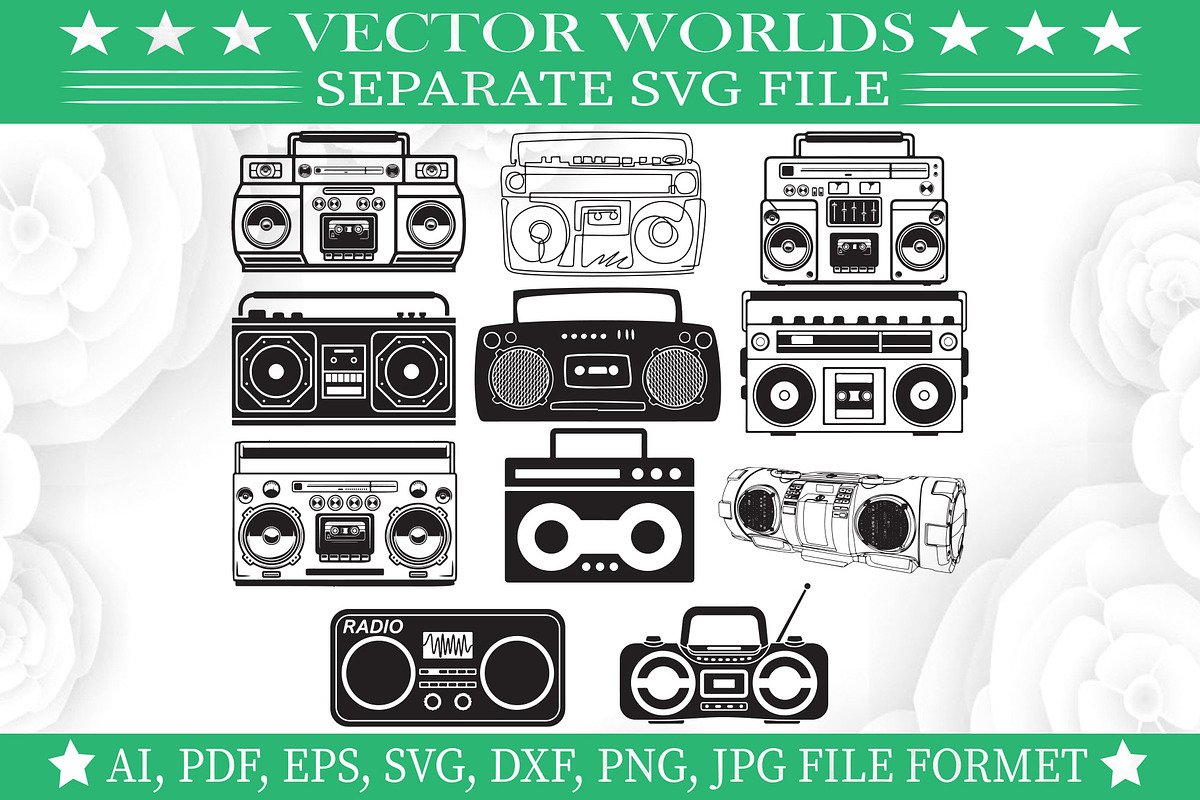 Radio Boombox Svg, Radio Svg, an Object Graphic by VectorWorlds ...