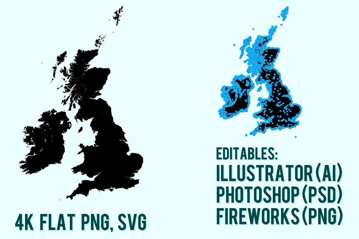 UK & Ireland Vector Map, an Object Graphic by Chequered Ink