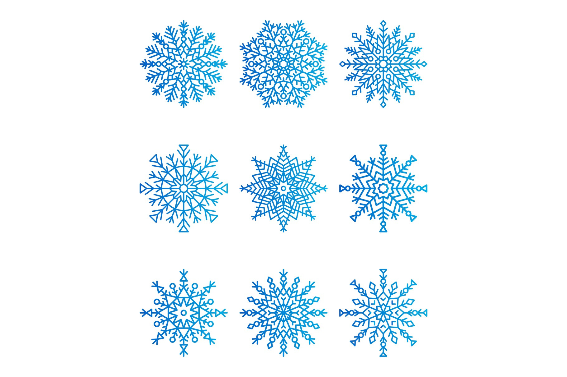 Snowflakes Icons Collection Vector, an Object Graphic by robuart