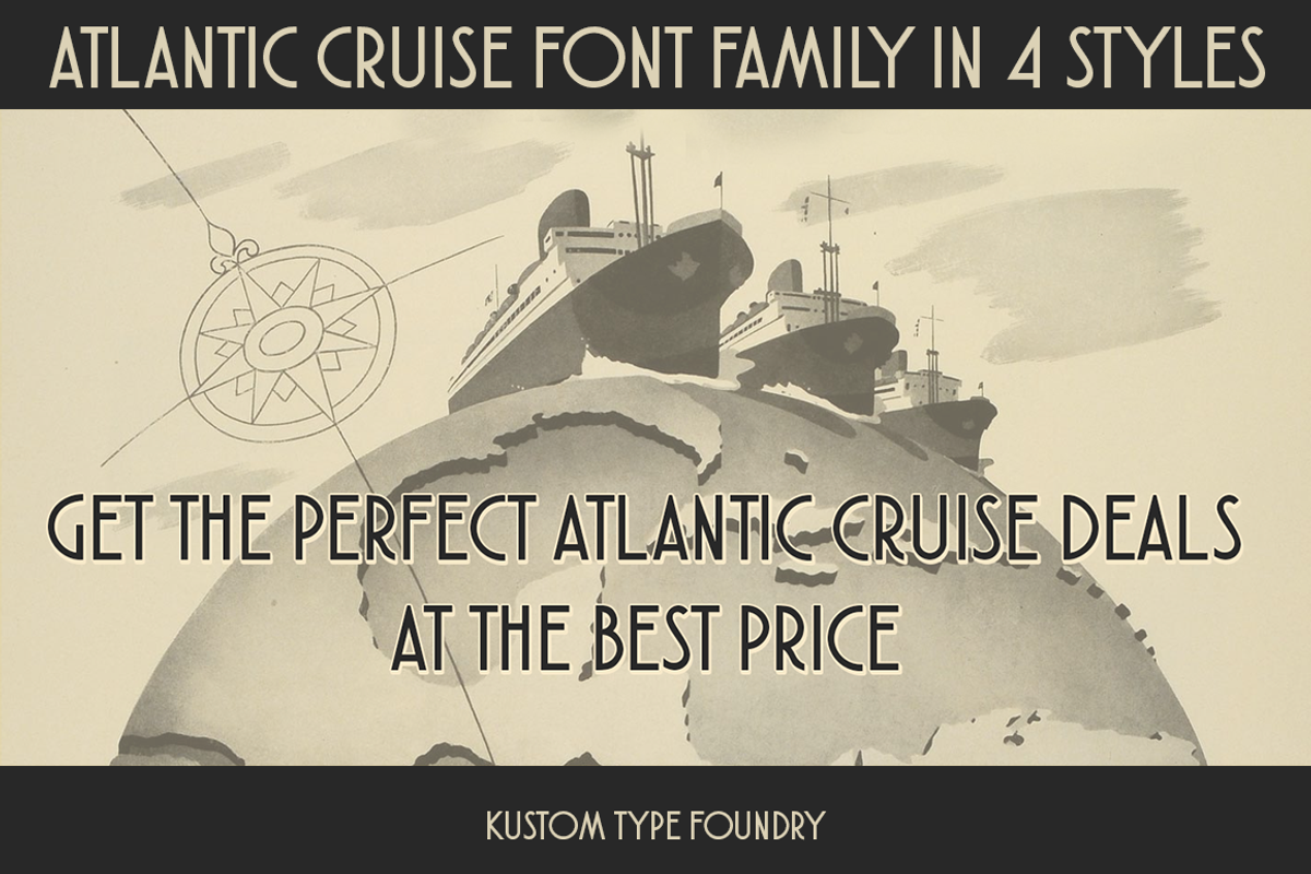 Atlantic Cruise Font Family, a Sans Serif Font by Kustomtype