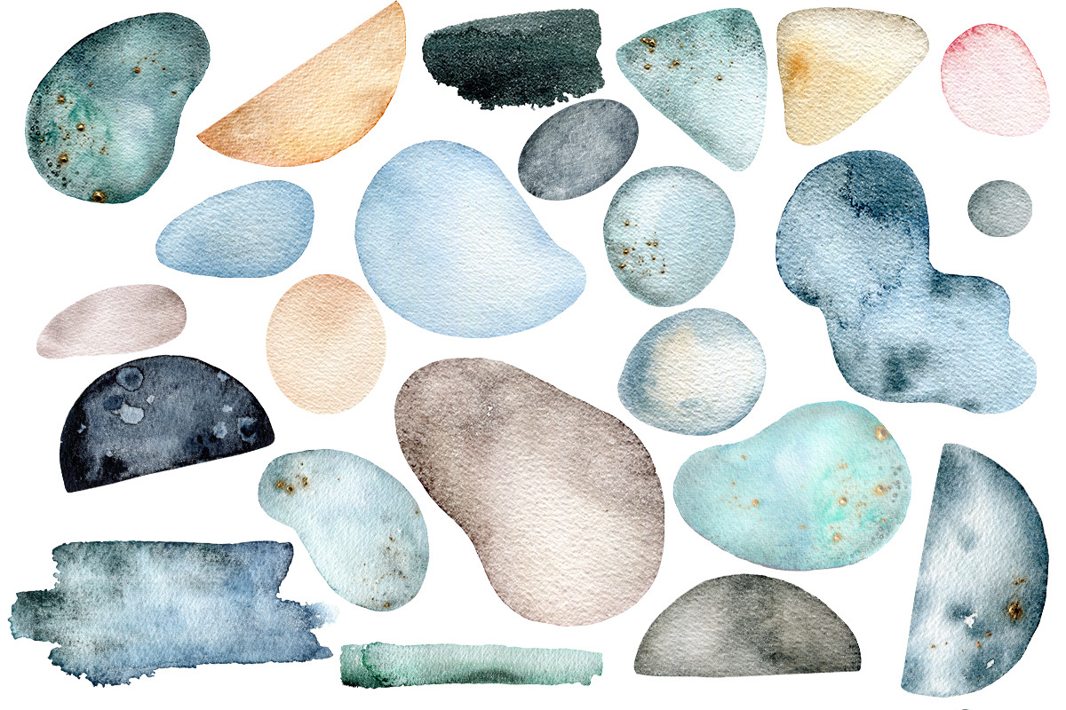Abstract Watercolor and gold shapes, an Object Graphic by SimpleWishesArt