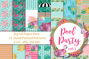 Pool Party Digital Paper, an Illustration by Annakristal