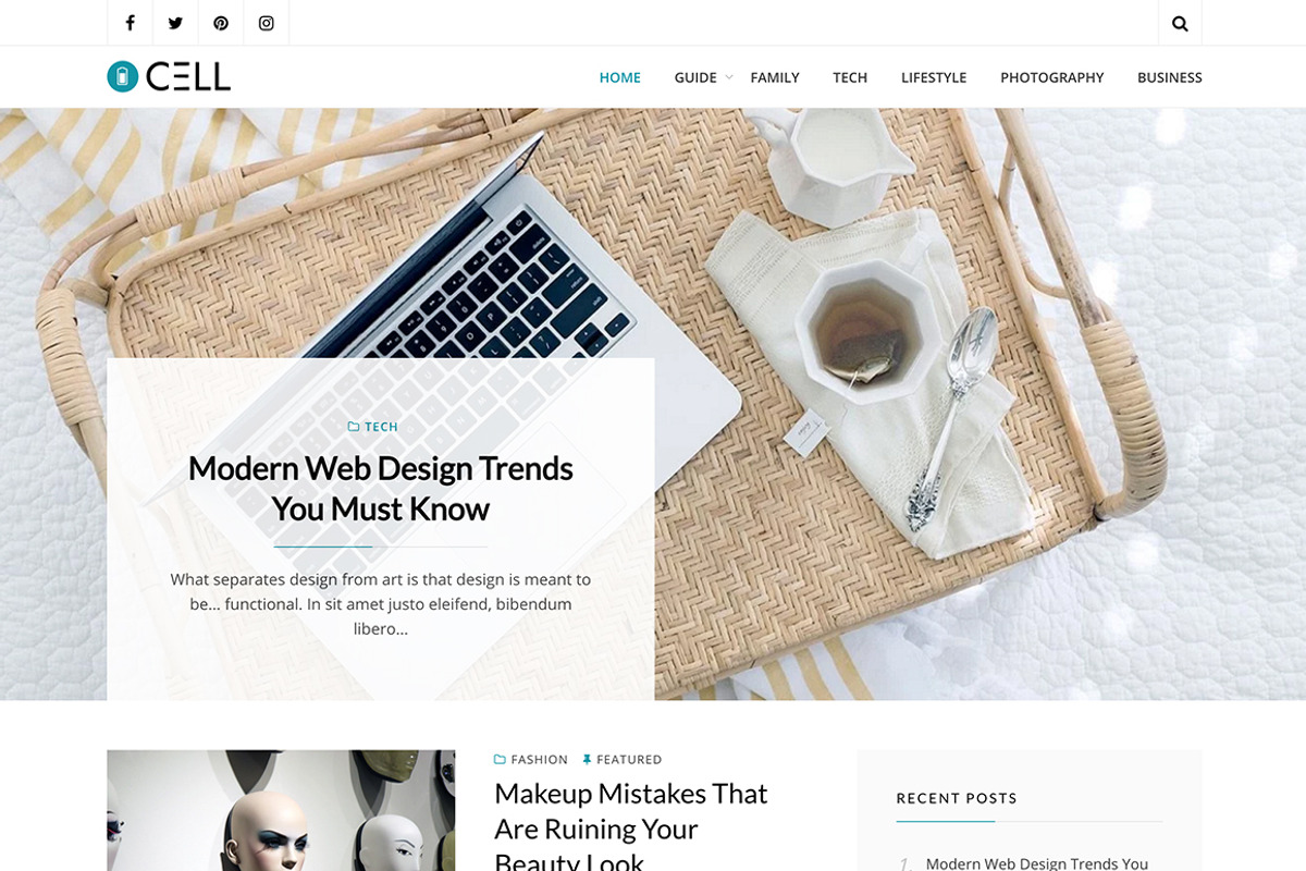 Cell - Clean Blog WordPress Theme, a WordPress Template by ...