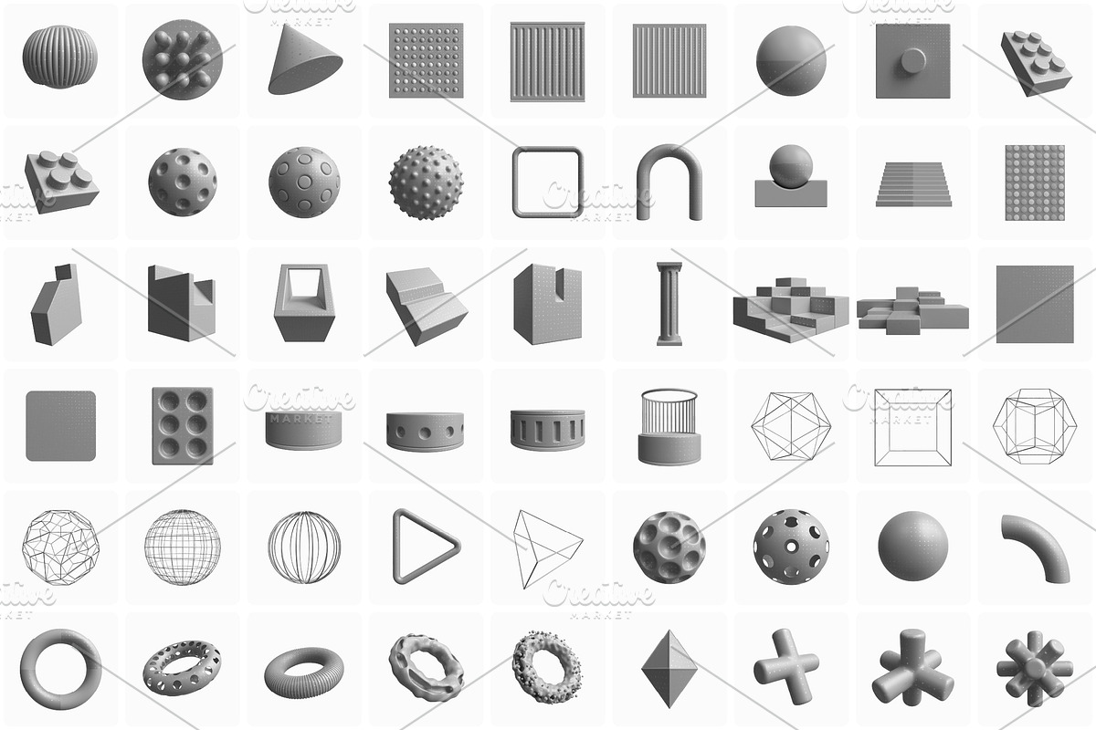3D Geometric Objects, an Object Graphic by Grid