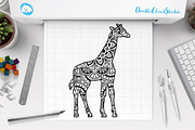 Giraffe Mandala SVG, Giraffe Clipart, an Animal Illustration by Doodle ...