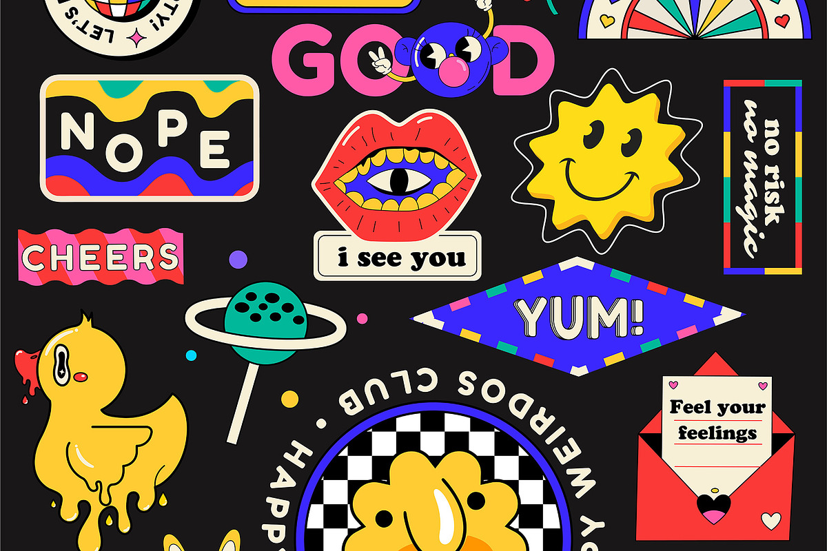 Colorful and Retro Sticker Pack III