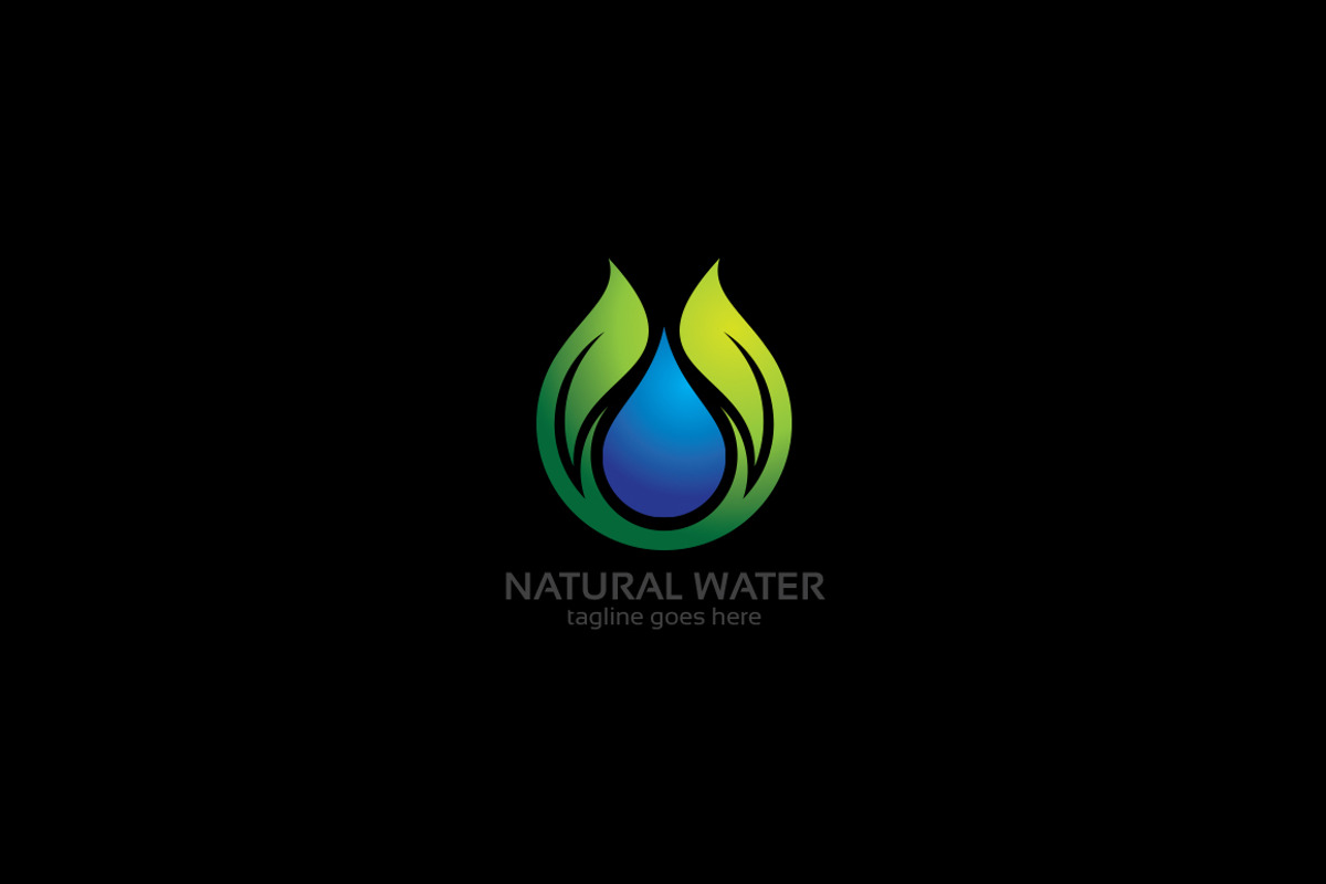natural water logo, a Branding & Logo Template by CAIRON CREATIVESTUDIO