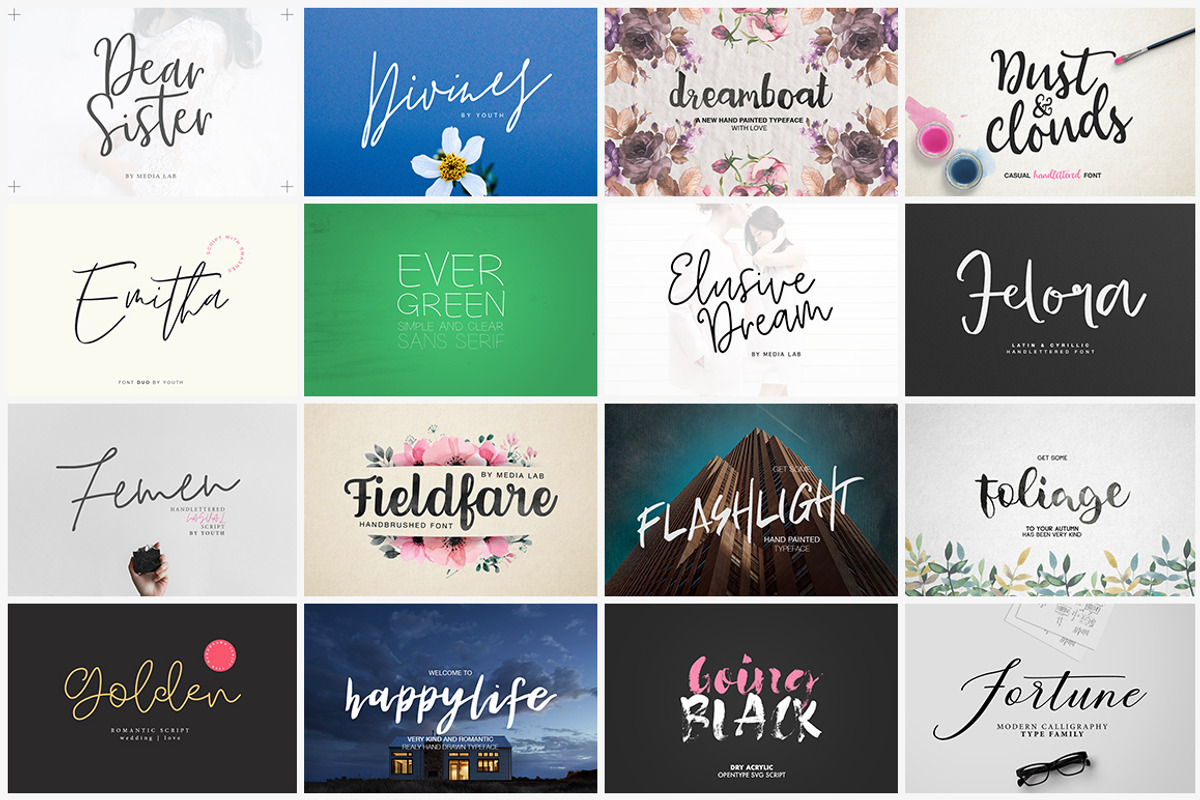 202 FONTS BUNDLE, a Handwritten Font by supfonts