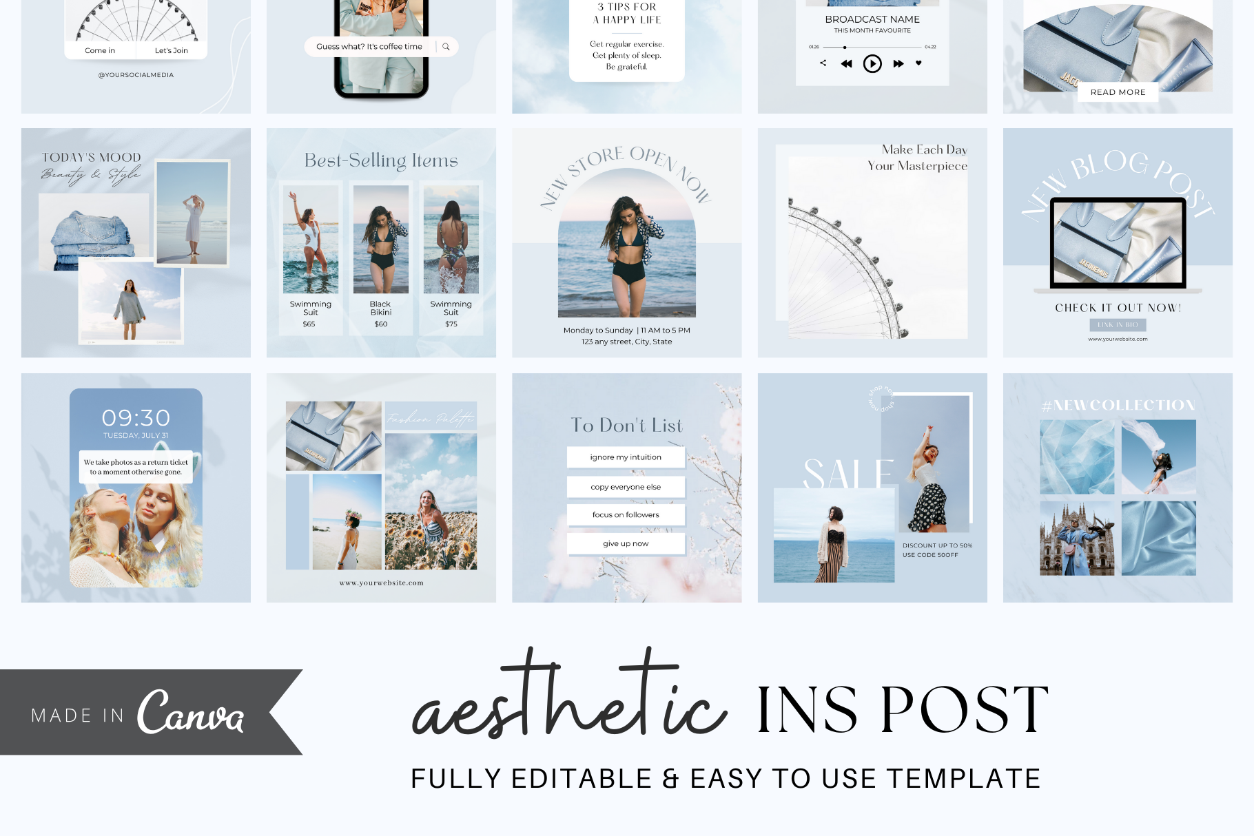 Aesthetic Instagram Post Template, a Social Media Template by ShopRShop