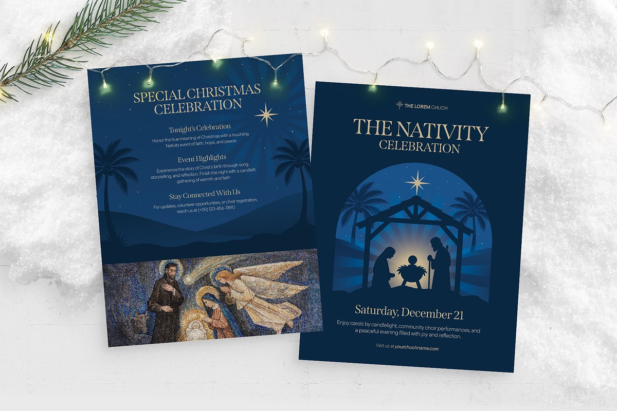 Christmas Nativity Flyer Template, a Flyer Template by BrandPacks